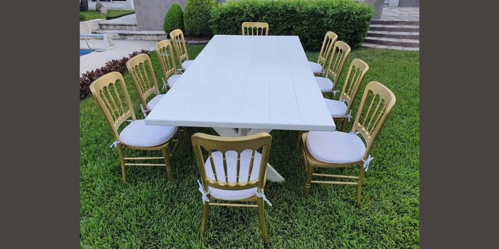 Renta de Mesa Rectangular Color Blanco de Madera para Eventos ¡Contrata ...